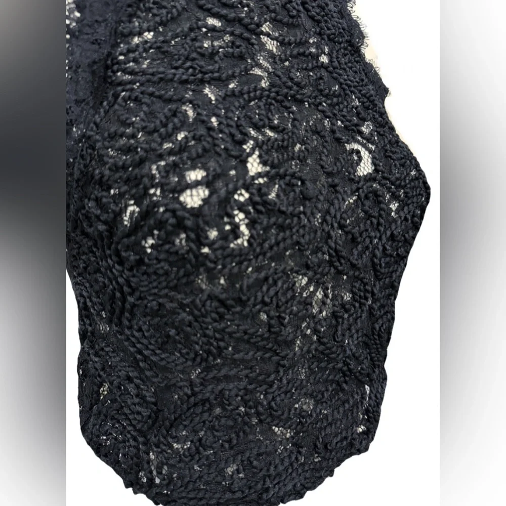 Zara | Tops | Zara Trafaluc Black Lace Rope Textured Sleeveless Crop ...